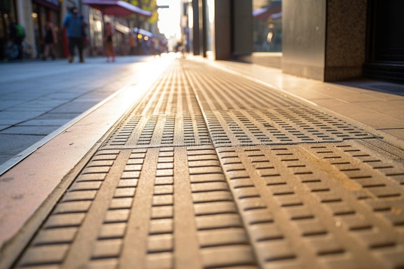 A Tactile Paving Footpath in the City Stock Photo - Image of pedestrian ...