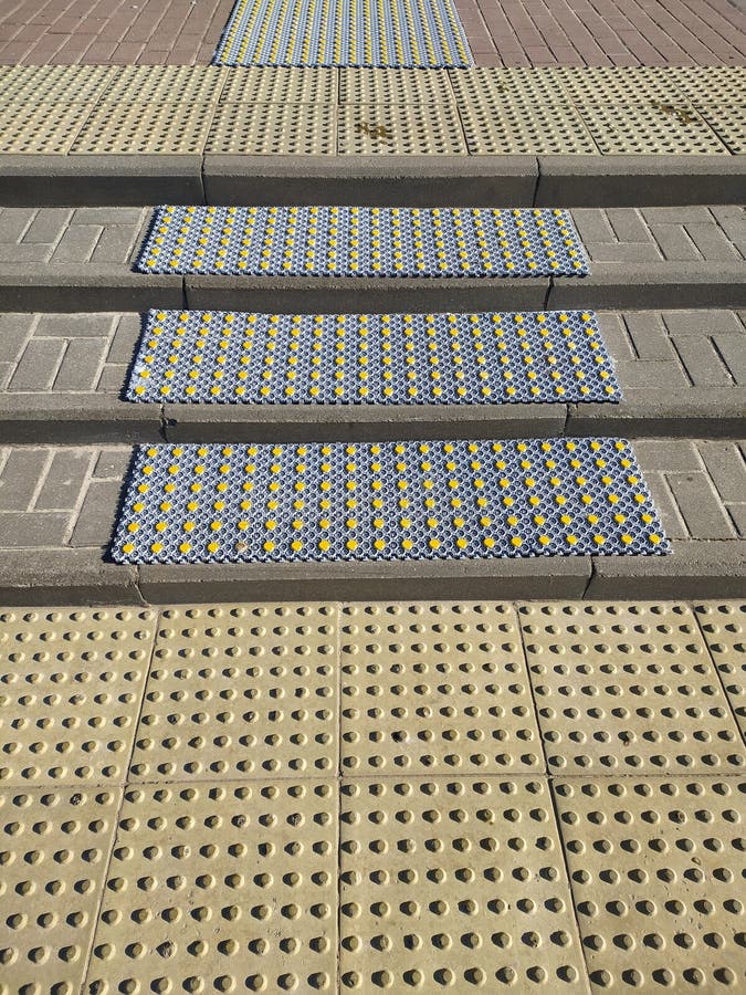 Tactile Paving Tiles for Visually Impaired People Stock Image - Image ...
