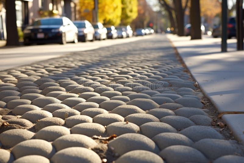 Tactile Paving Truncated Domes on a Sidewalk Stock Illustration ...