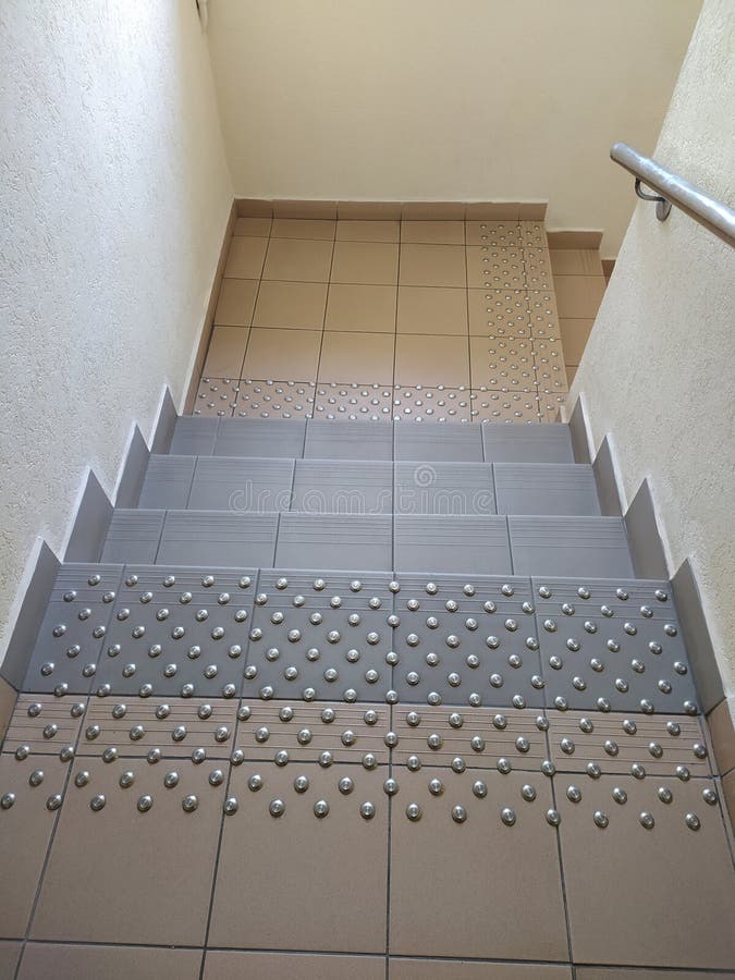 Tactile Tiles for the Blind. Panels for the Blind Laid on Asphalt Stock ...