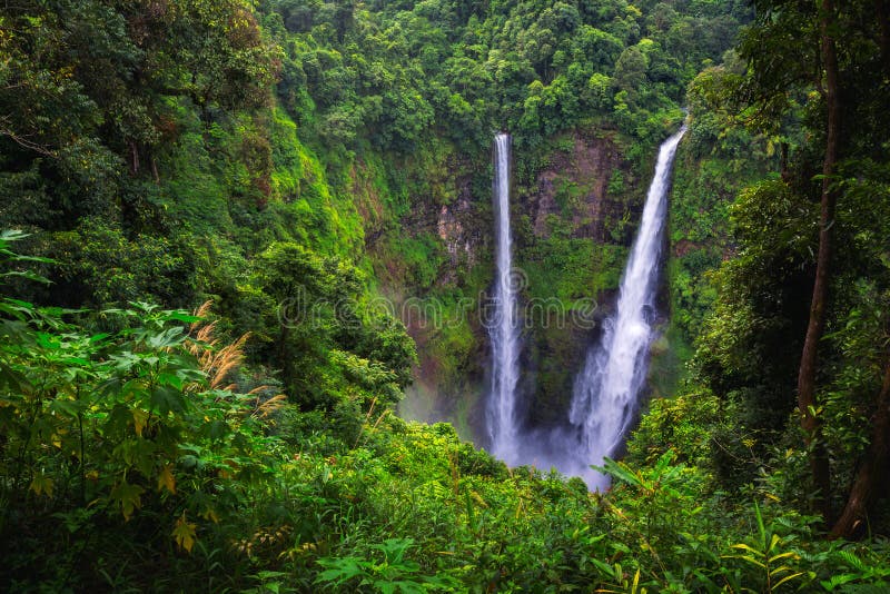 Tad Fan waterfall stock photo. Image of water, forest - 93533914