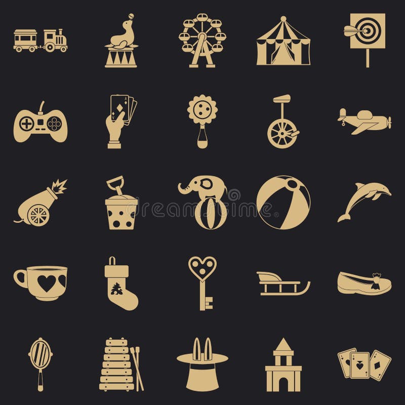 Tad Icons Set, Simple Style Stock Vector - Illustration of playground ...