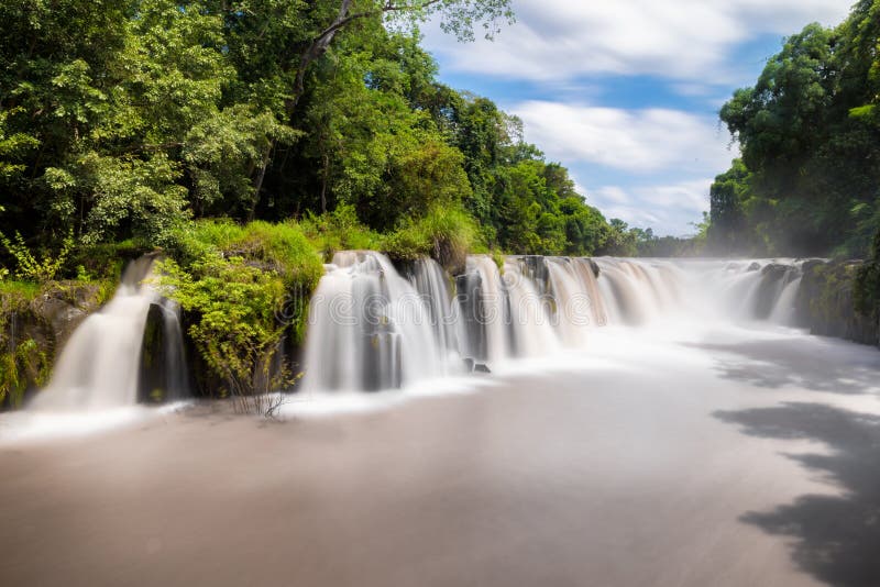 Tad Pha Souam the Waterfall in Laos Stock Photo - Image of pakse, green ...