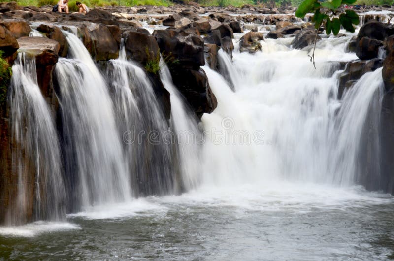 Tad Pha Suam Waterfall in Pakse, Champasak, Laos Stock Image - Image of ...