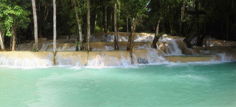 Tad Sae Waterfalls, Luang Prabang, Laos Stock Photo - Image of water ...