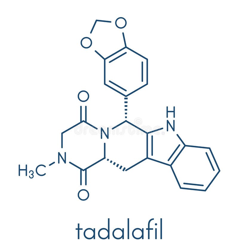 Tadalafil Erectile Dysfunction Drug Molecule. Skeletal Formula. Stock ...