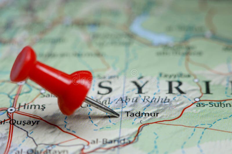 Tadmur, Syria pin on map stock photo. Image of land - 372791440