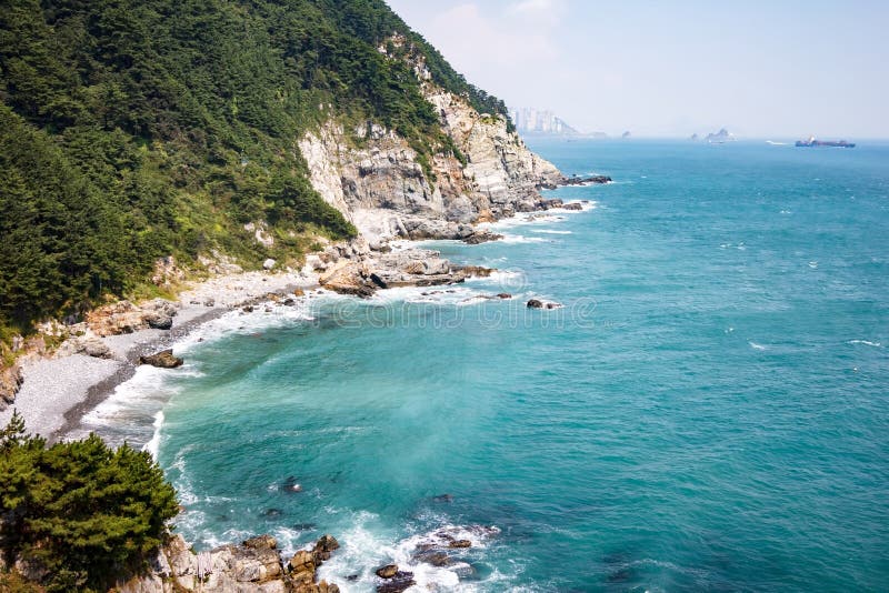 Rocky and Steep Cliff at the Taejongdae Resort Park in Busan Stock ...