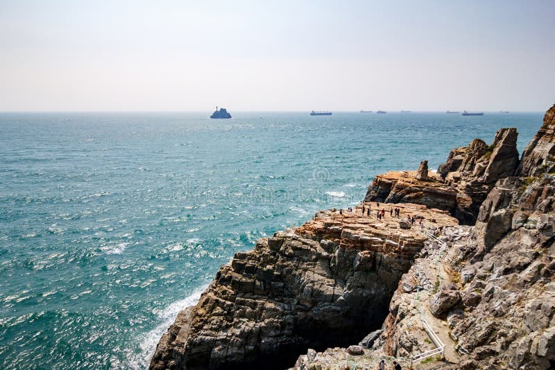 Taejongdae Cliff and Sea in Busan, Korea - Seascape Stock Photo - Image ...