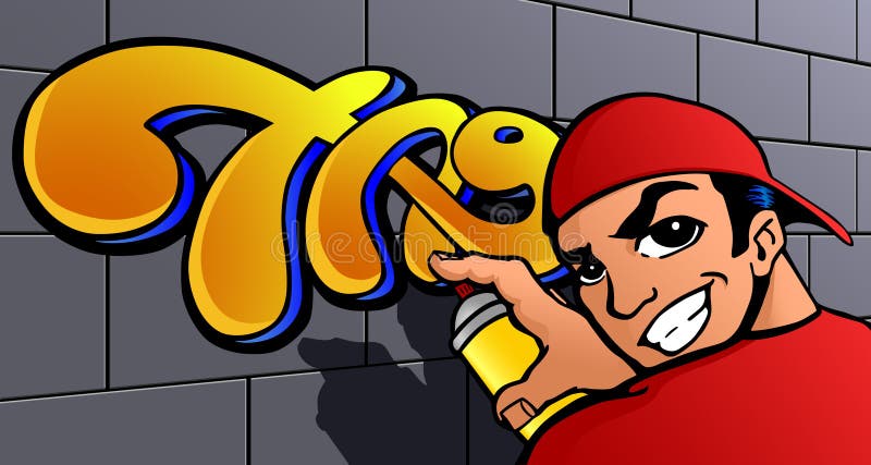 Tagger stock vector. Illustration of cartoon, hoodlum - 10795593