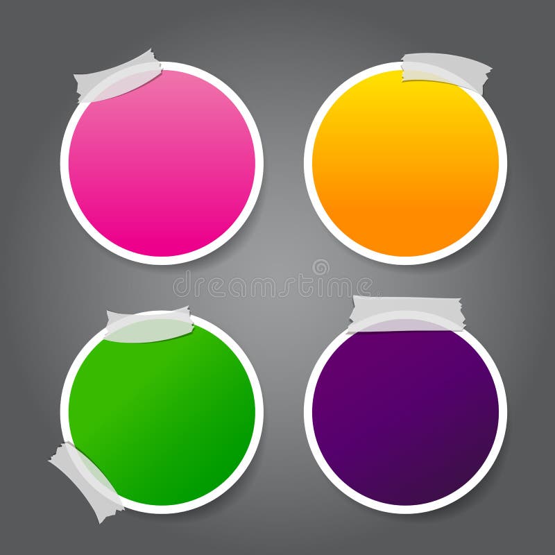 Tag Banner 014 Set of Circle Label Tag Banner with Tape Stock Vector ...