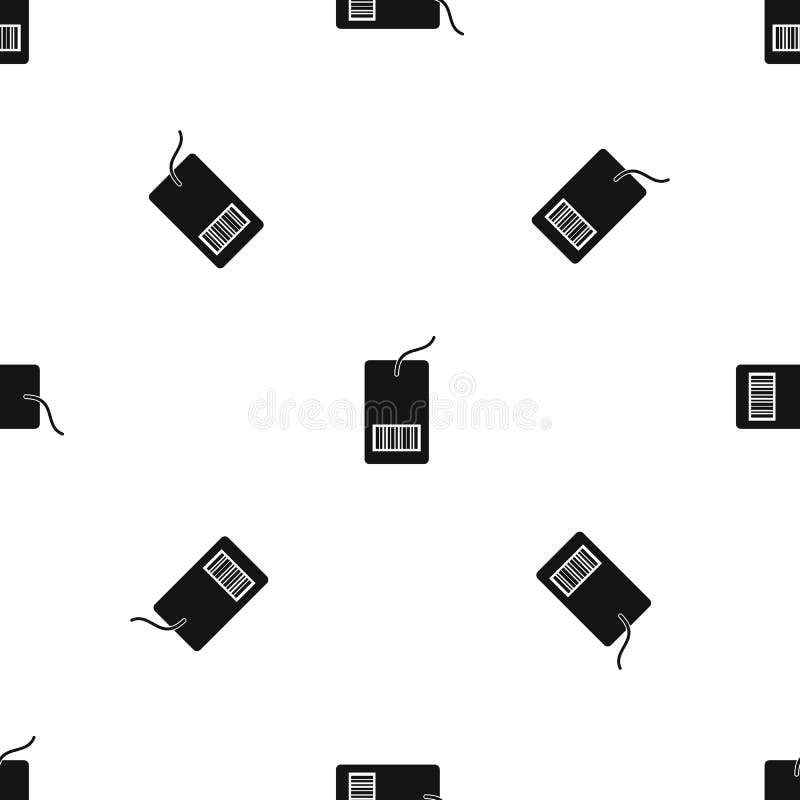 Tag with Bar Code Pattern Seamless Black Stock Vector - Illustration of ...