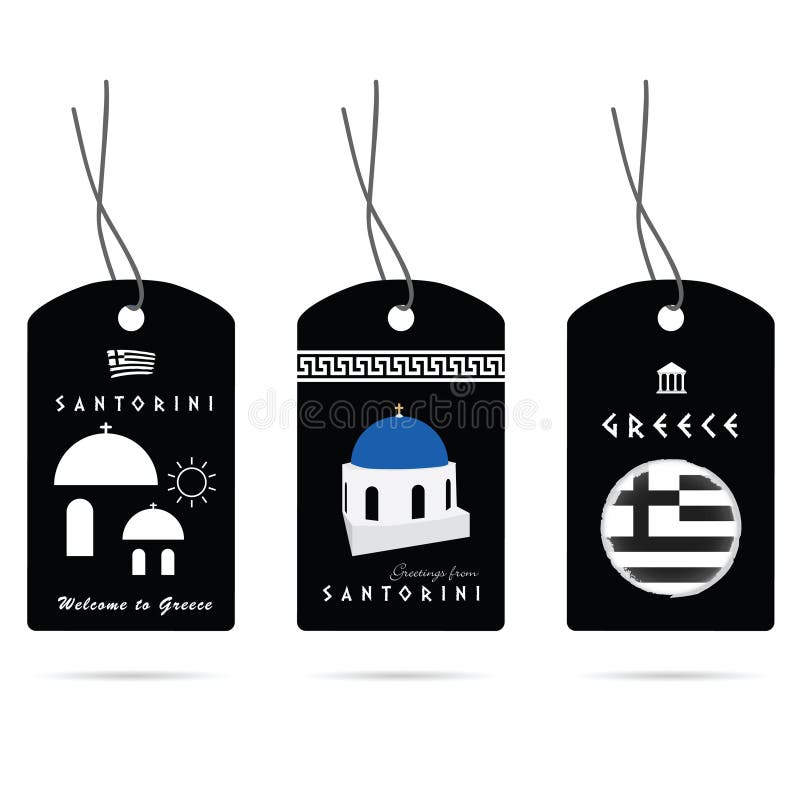 Tag in Black with Greece Elements Set One Stock Vector - Illustration ...