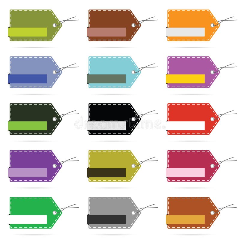 Tag Blank Design Set Collection in Various Color Illustration Stock ...
