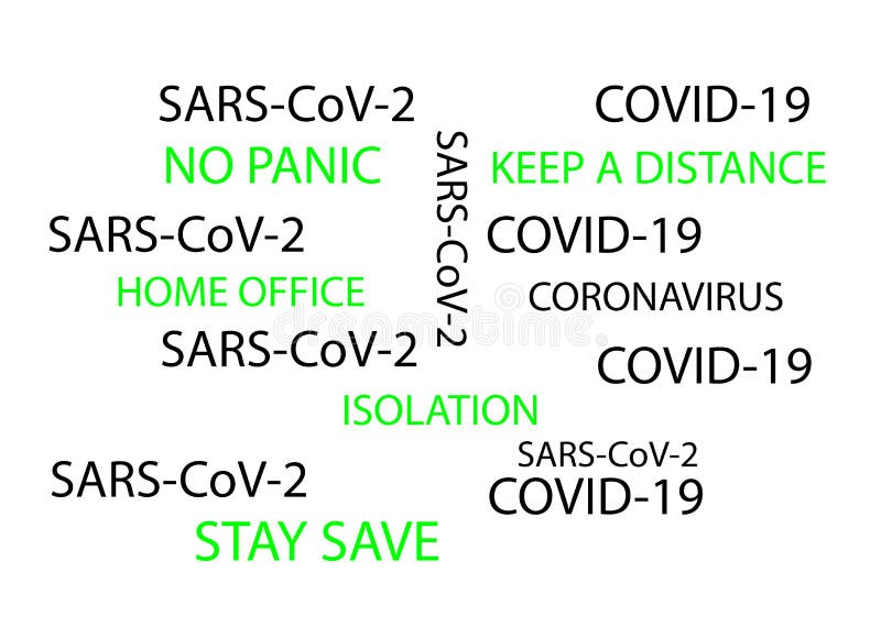 Tag Cloud with Theme Covid 19, Isolation, No Panic with Highlighted ...