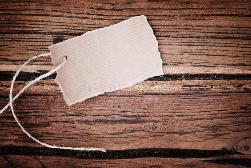 Tag Collection with Jute Rope on the Wooden Table Stock Photo - Image ...