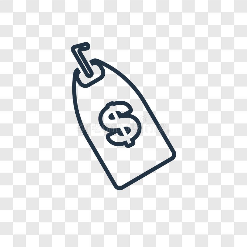 Tag Concept Vector Linear Icon Isolated on Transparent Background, Tag ...