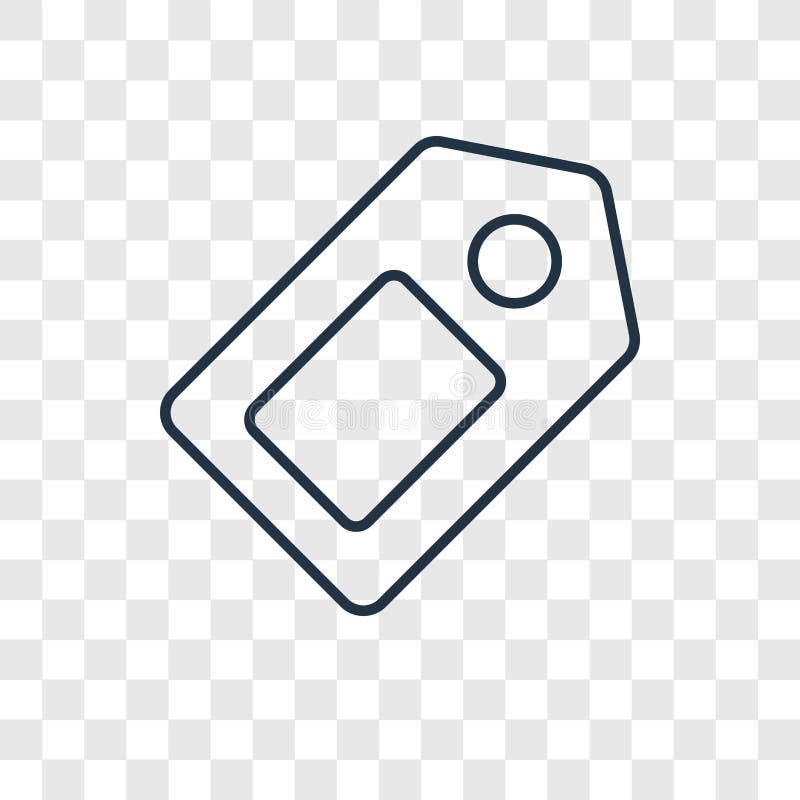 Tag Concept Vector Linear Icon Isolated on Transparent Background, Tag ...