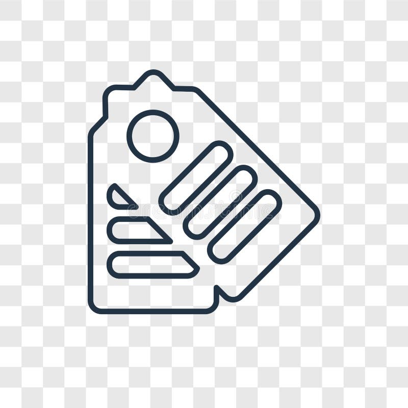 Tag Concept Vector Linear Icon Isolated on Transparent Background, Tag ...