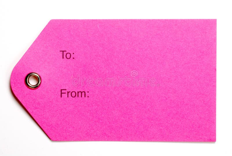 Tag De Papel Cor-de-rosa Do Presente Imagem de Stock - Imagem de vazio ...