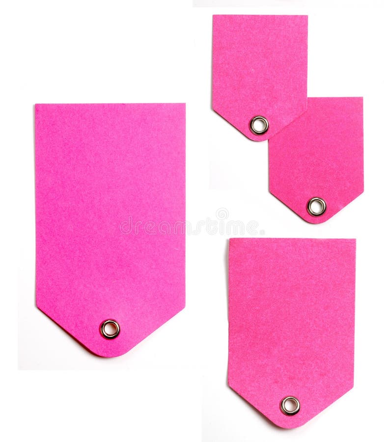 Tag De Papel Cor-de-rosa Do Presente Imagem de Stock - Imagem de texto ...