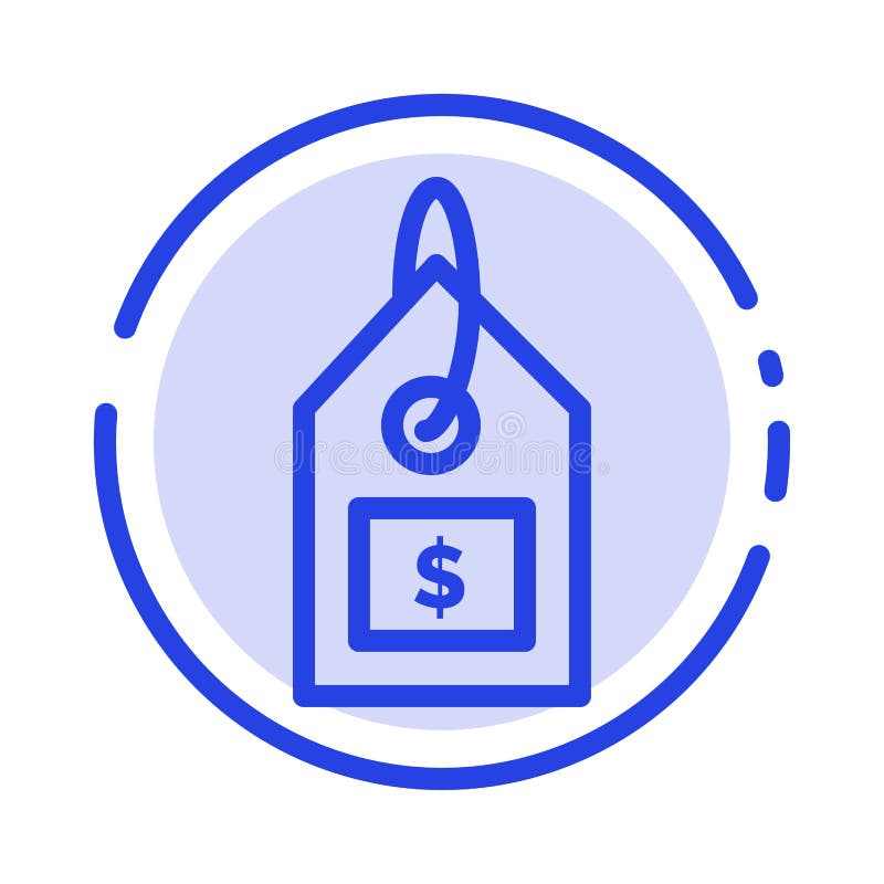 Tag, Dollar, Label, Interface Blue Dotted Line Line Icon Stock Vector ...