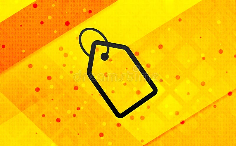 Tag Icon Abstract Digital Banner Yellow Background Stock Illustration ...