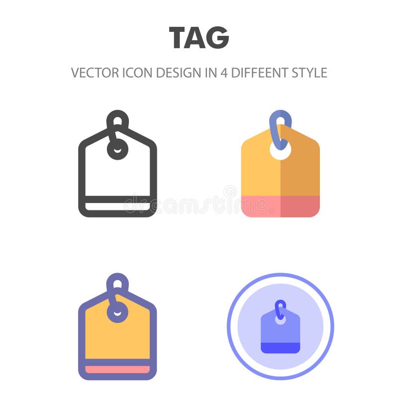 Tag Icon Design in 4 Different Style. Icon Design for Your Web Site ...