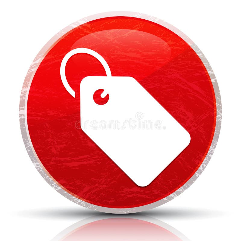 Tag Icon Metallic Grunge Abstract Red Round Button Illustration 库存图片 ...