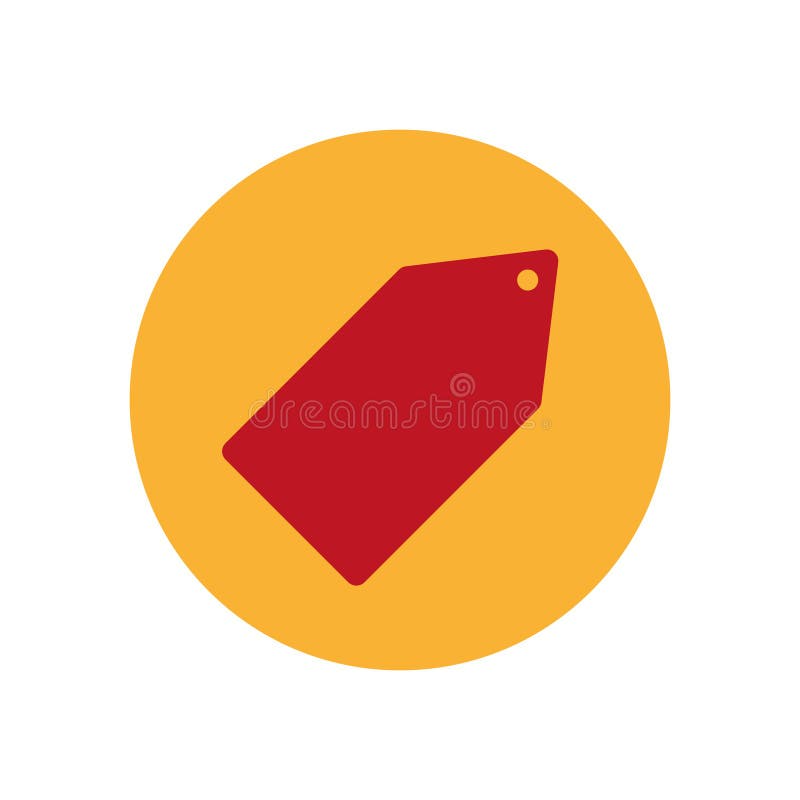 Tag Icon Vector. Orange Circle Background. Red Tag Design. Price Label ...