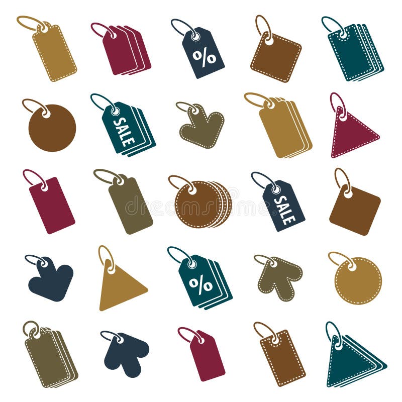 Tag Icons Isolated on White Background Vector Set, Retail Theme Stock ...