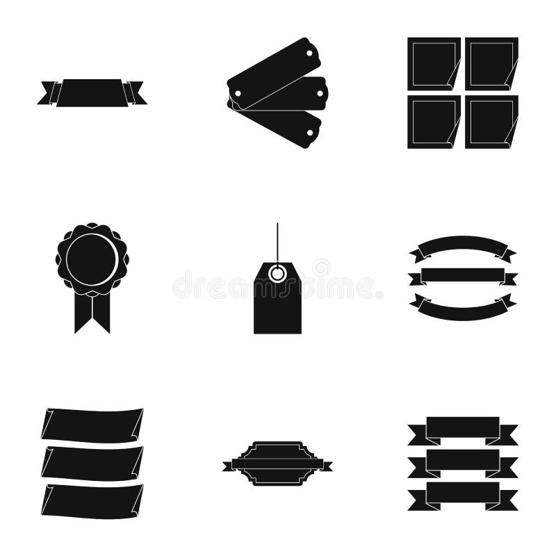 Tag Icons Set, Simple Style Stock Vector - Illustration of drawn, shop ...