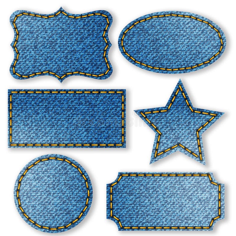 Tag Label Blue Denim Jean Texture Stock Illustration - Illustration of ...