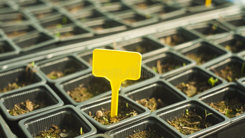 Tag or Label for Sprout Seedling Stock Photo - Image of botany, season ...