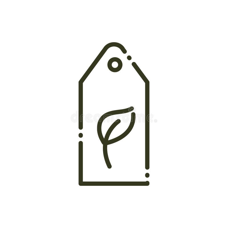 Tag Leaf Environment Eco Nature Line Design Stock Vector - Illustration ...