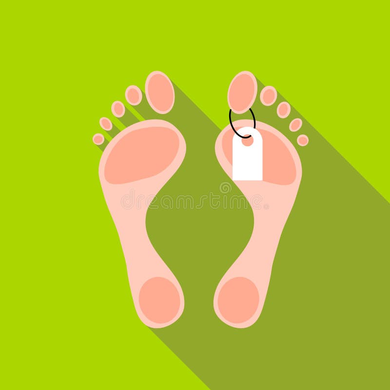 Tag on Leg of Corpse Icon, Flat Style Stock Vector - Illustration of ...