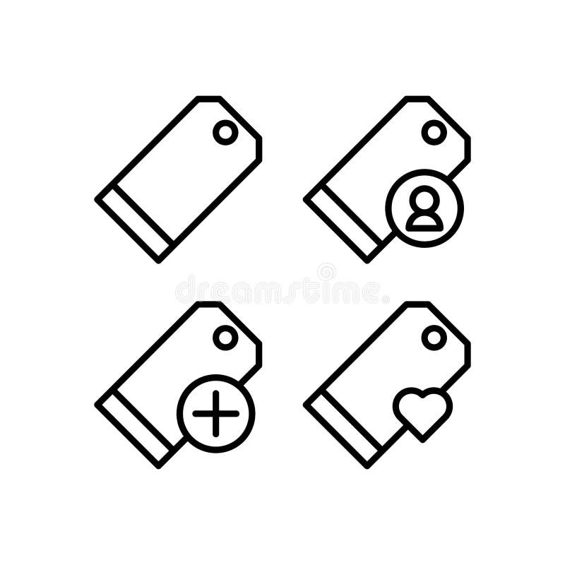 Tag, Like, Plus, Contact Sign Icons. Element of Outline Button Icons ...