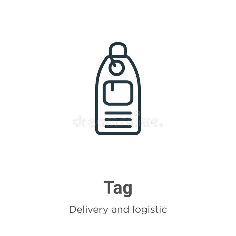 Tag Outline Vector Icon. Thin Line Black Tag Icon, Flat Vector Simple ...