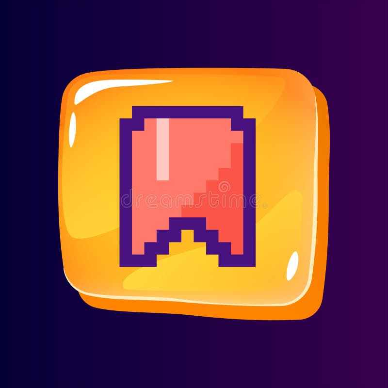 Tag for Posts Marking Glossy Ui Button with Pixelated Color Icon Stock ...