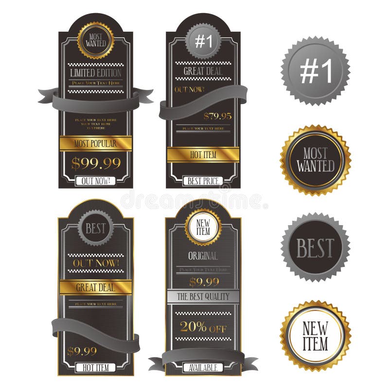 Tag Promotion Label Classic Stock Vector - Illustration of graphic ...