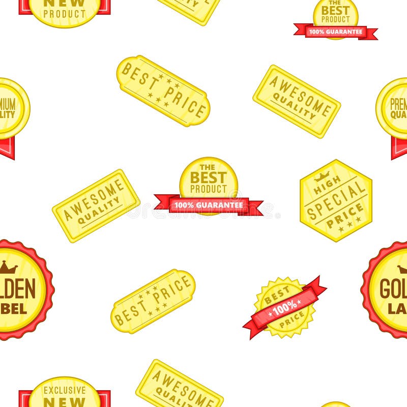 Tag Quality Pattern, Cartoon Style Stock Vector - Illustration of ...