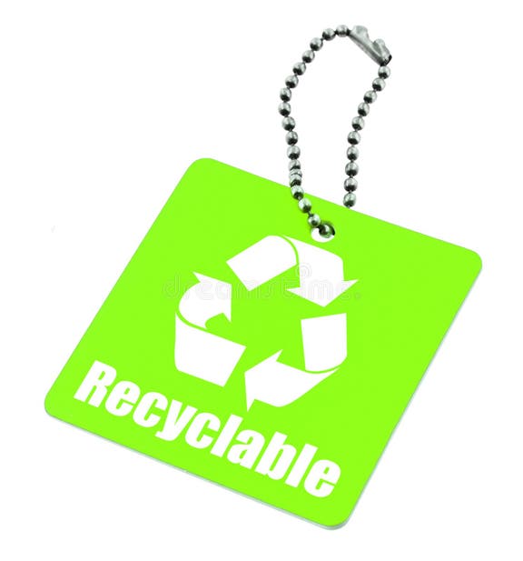 Tag with recyclable symbol stock photo. Image of green - 3133470