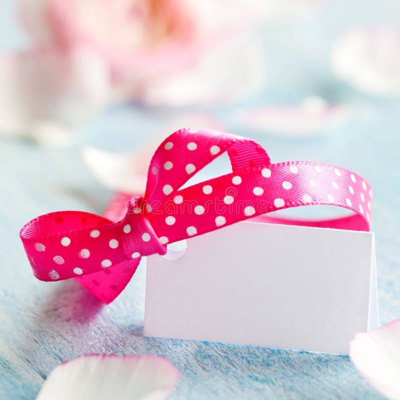 Tag with ribbon stock photo. Image of label, flowers - 23744756