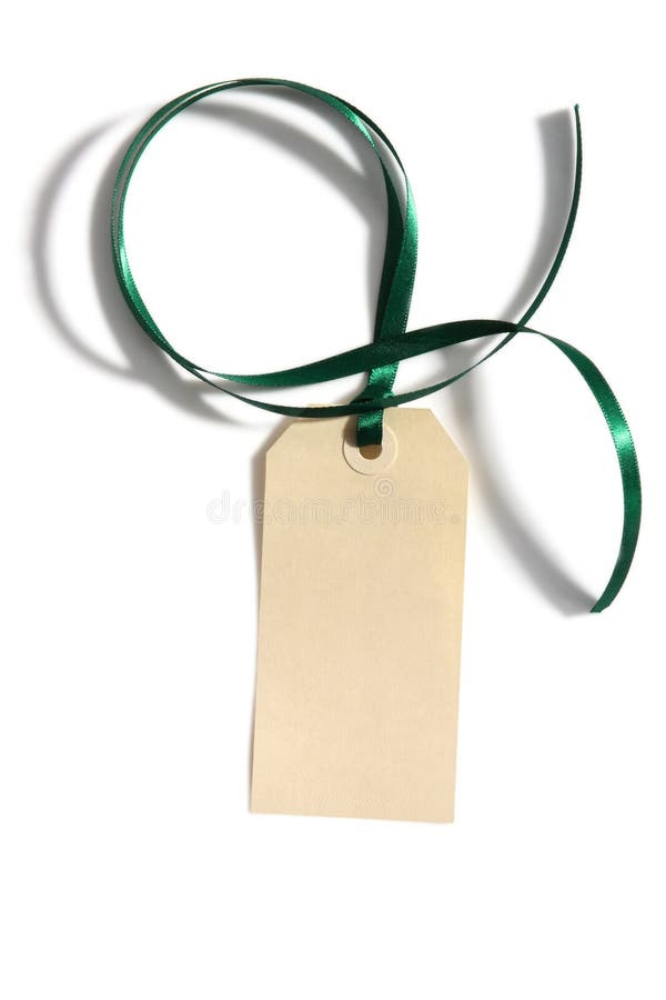 Blank Tag with Red Ribbon stock image. Image of label - 9801765