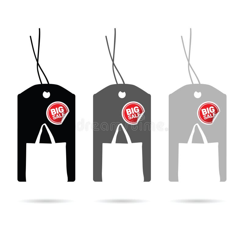 Tag with Sale Bag on it in White Illustration Stock Vector ...