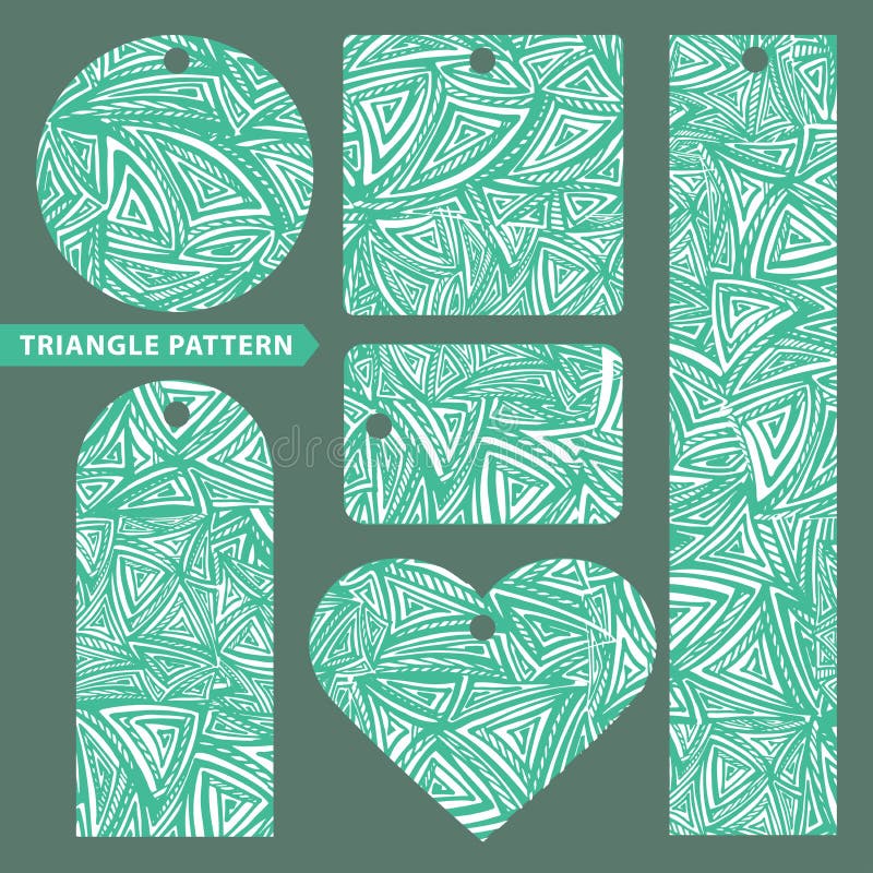 Tag Set with Triangle Ethnic Pattern Stock Vector - Illustration of ...