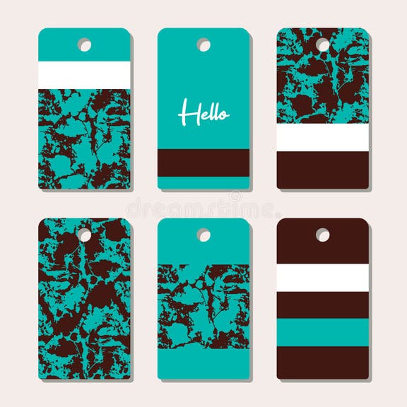 Tag Set with Turquoise Stone Mineral Pattern. Stock Vector - Illustration of holiday, happy ...