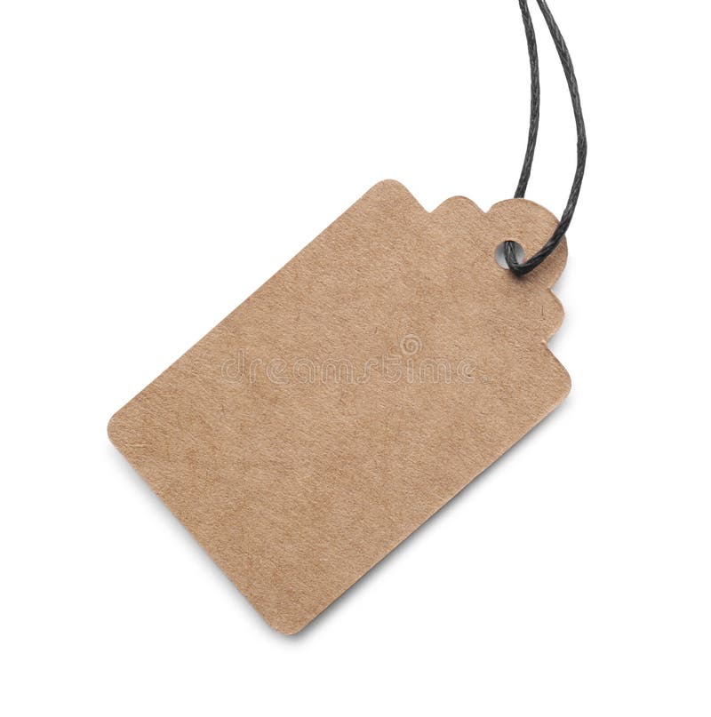 Tag with Space for Text Isolated on White, Top View Stock Photo - Image ...