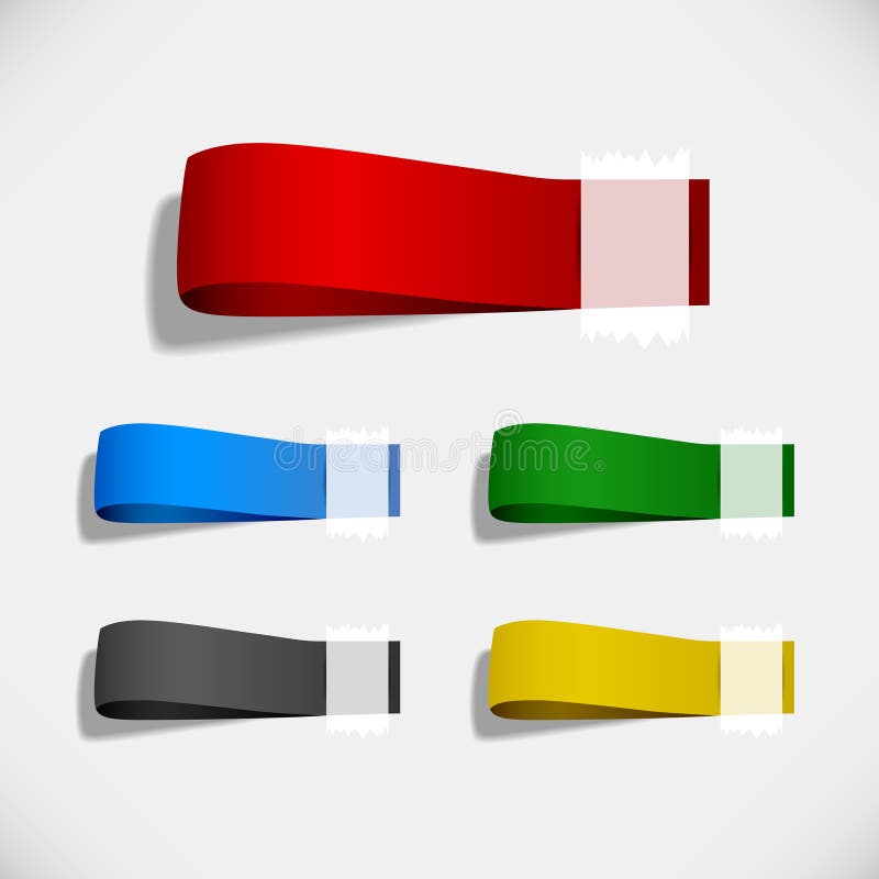 Tag Sticker Label Plaster Shadow Stock Vector - Illustration of curl ...