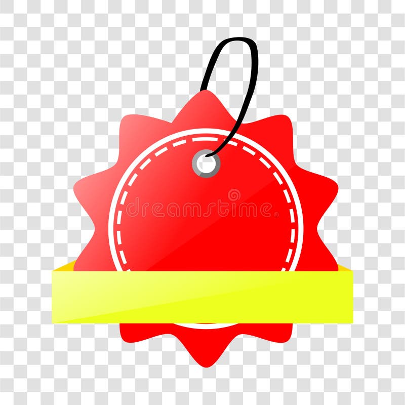 Vector Shinning Sun Shape Red and Yellow Blank Tag, at Transparent ...